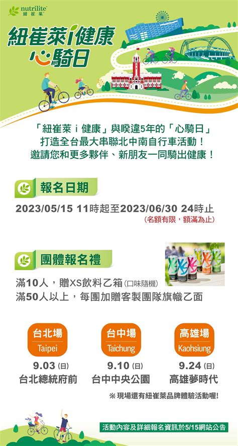 紐崔萊i健康心騎日 5月15日開放報名 iShare 數位內容中心