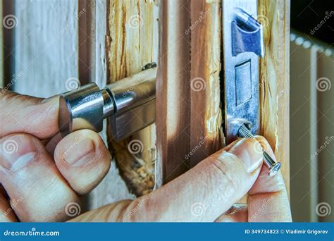 Mortise Door Hinge In Classic Bronze Color Removable With Ten Self Tapping Screws Royalty Free