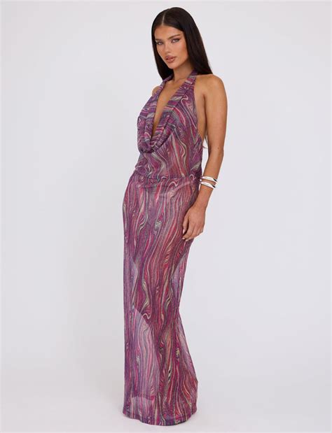 Sonora Dress Multi Rose Stripe Tiger Mist