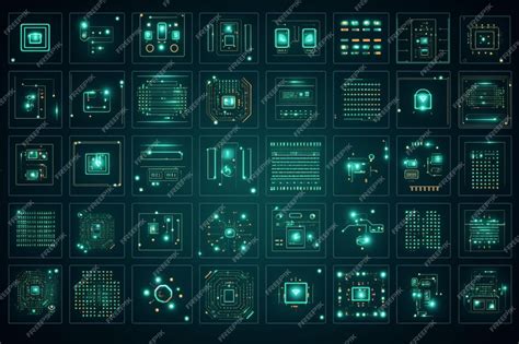 Premium Photo Iot Ai Big Data Microchip Vector Icon Set Internet Of