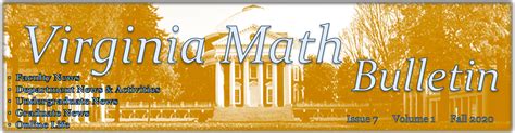 Mathematics At The University Of Virginia