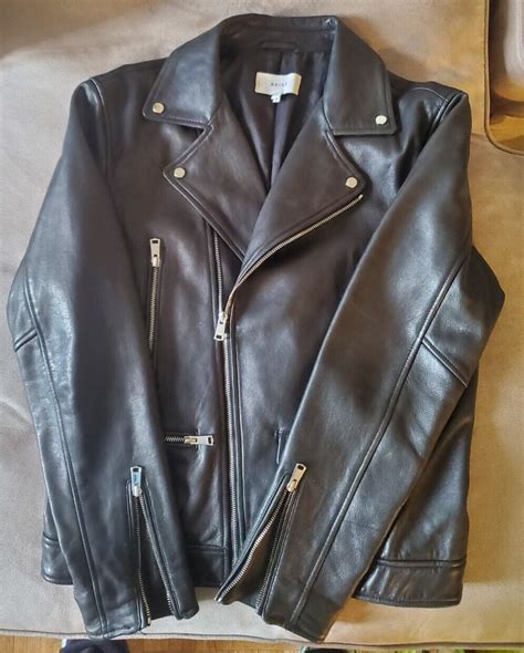 Reiss Mens Lamb Leather Biker Motorcycle Mc Jacket 2 Gem