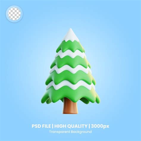 Premium Psd 3d Icons Snowy Tree