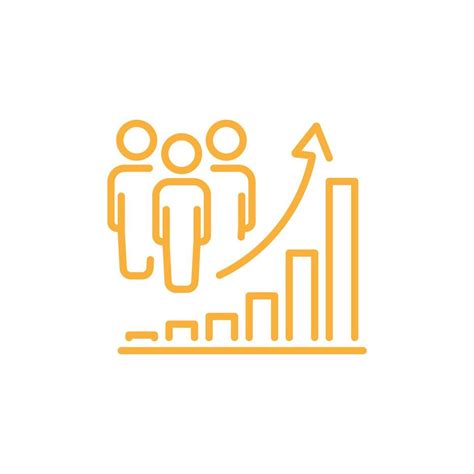 Orange Population Growth Line Art Icon Increase Social Development