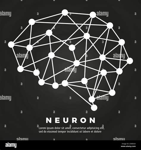 Abstract Line Brain Neural Network Chalkboard Poster Design Vector