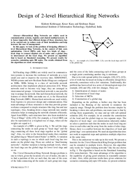 Pdf Design Of 2 Level Hierarchical Ring Networks