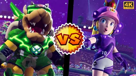 Mario Strikers Battle League Team Bowser Vs Team Peach Master