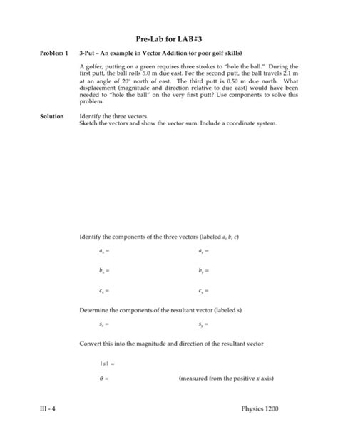 solved pre lab for lab 3 problem 1 3 put an example in