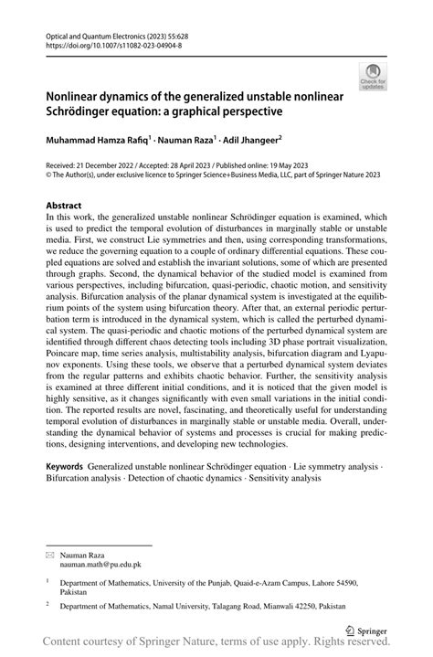 Nonlinear Dynamics Of The Generalized Unstable Nonlinear Schrödinger