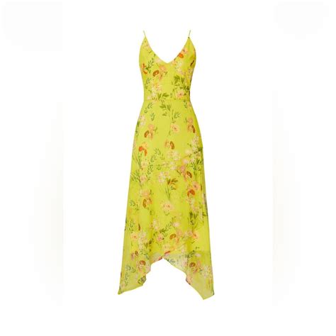 Yellow Floral Midi Dress With Adjustable Straps Gem