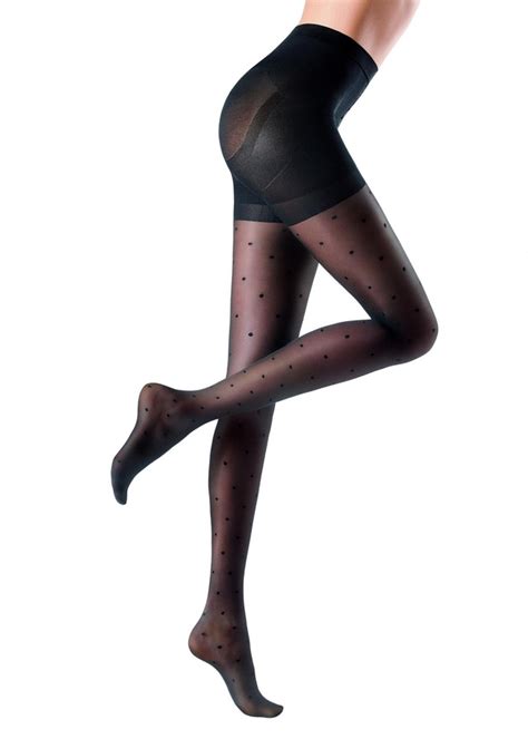 Calzedonia Rajstopy Total Shaper 30 Nero Kropki M 7600635928