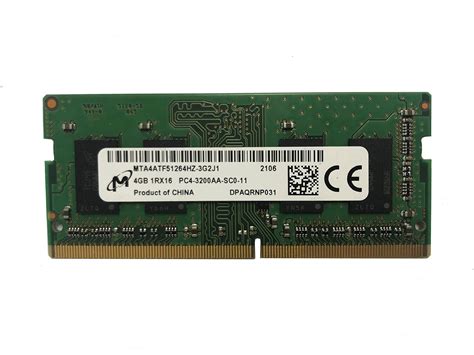 MICRON 4GB DDR4 3200MHz PC4-25600 1.2V 1R x 16 SODIMM Laptop RAM Memory ...