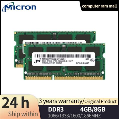 Micron Laptop Ram Ddr3 Ddr2 4gb 8gb 16gb 1066133316001866mhz Memory