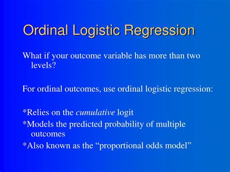 Ppt Logistic Regression Iii Advanced Topics Powerpoint Presentation