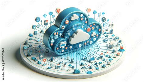 3d Flat Icon As Cloudscape Connectivity A Serene Cloudscape With