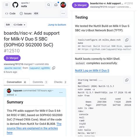 Apache Nuttx Rtos On Sophgo Sg2000 Risc V Soc Milk V Duo S Oz64 Sbc
