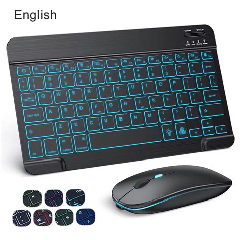 Inch Backlit For IPad Keyboard And Mouse Backlight Bluetooth Keyboard For IOS Android Windows