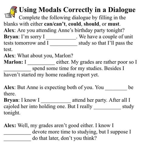 Modal Verb Dialogue English Esl Worksheets Pdf Doc 49 Off