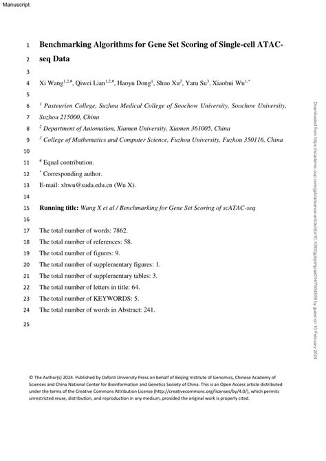 Pdf Benchmarking Algorithms For Gene Set Scoring Of Single Cell Atac