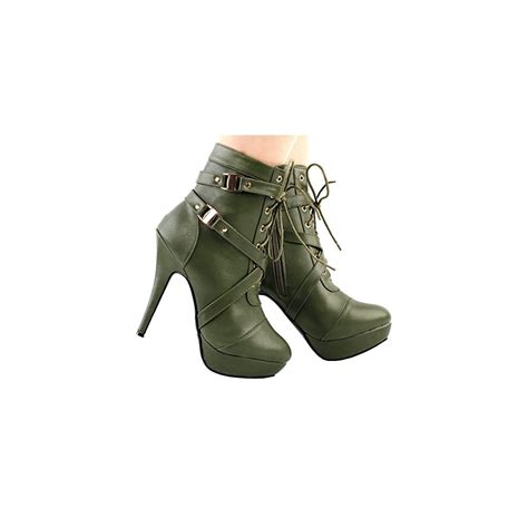 Show Story Punk Buckle Strap High Heel Stiletto Platform Ankle Bootie