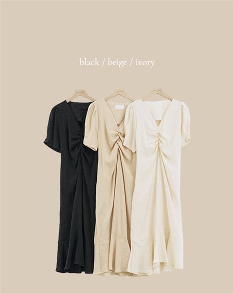 아멜리 셔링 세미 머메이드 원피스