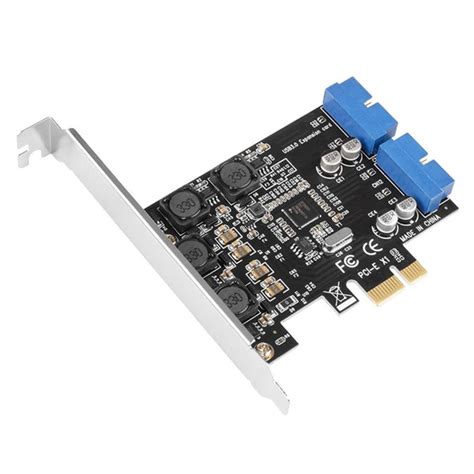 Карта расширения Pcie на два порта 19pin Usb 3 0 Card Pci E на Pci 20pin Male Ports Adapter