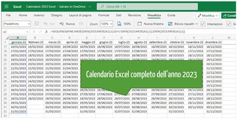 Calendario 2023 Excel Excel Per Tutti