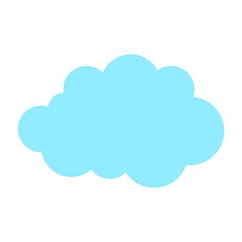 nube simple en ilustración de color azul para elemento de diseño PNG