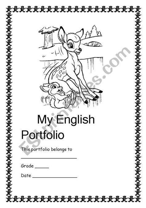 English Worksheets Portfolio Cover