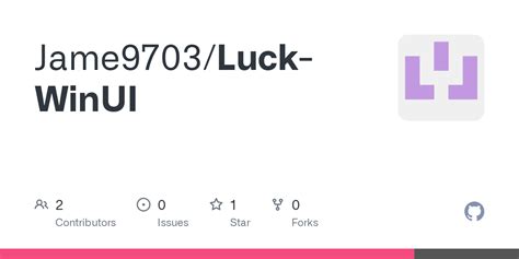 GitHub Jame Luck WinUI