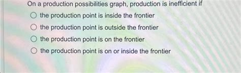 Solved On A Production Possibilities Graph Production Is