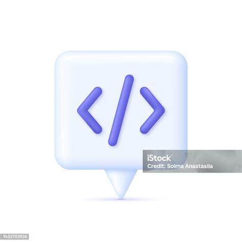 3d Programming Code On Speech Bubble Development And Software Concept