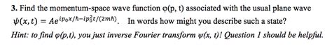 Solved 3 Find The Momentum Space Wave Function Op T
