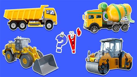 Строительный транспорт Развивающие мультики Викторина для детей Спецтехника для детей Youtube