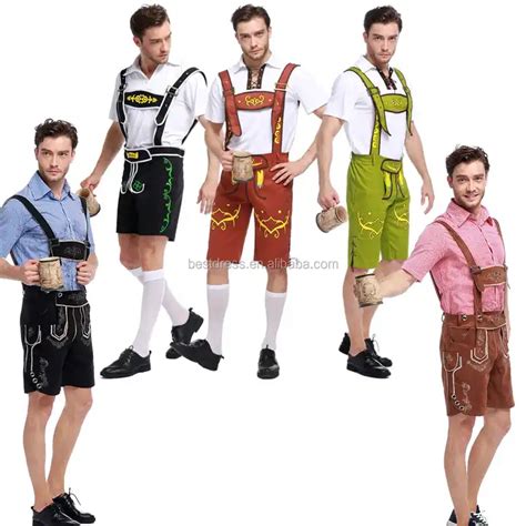 Walson Mens German Bavarian Oktoberfest Lederhosen Beer Maid Fancy