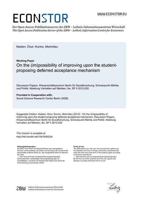 PDF On The Im Possibility Of Improving Upon The Student Proposing