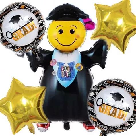 Globos Graduacion Graduado Birrete Feliz Grad 5 Piezas MercadoLibre