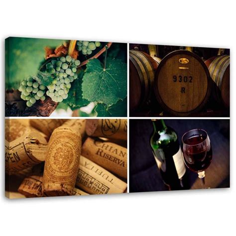Leinwandbild Wein Und Trauben Wall Artde