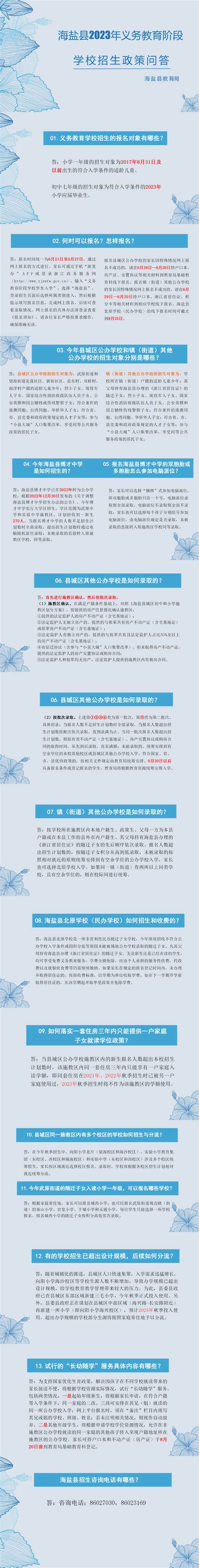2023年义务教育阶段学校招生政策解答来了！