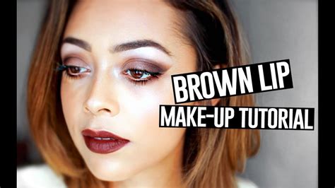 BROWN LIP AUTUMN FALL MAKE UP TUTORIAL Itslinamar YouTube