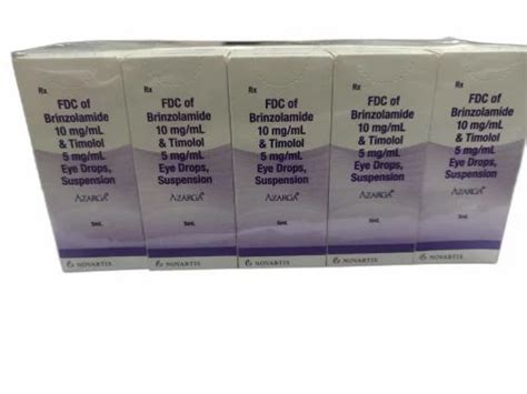 Novartis Azarga Eye Drops Fdc Of Brinzolamide Dose 10 Mg Ml At