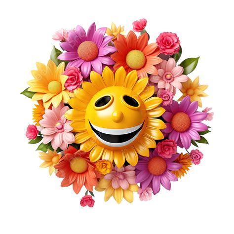 Flower Power Face Emoji Flower Power Groovy Daisy Flowers Png