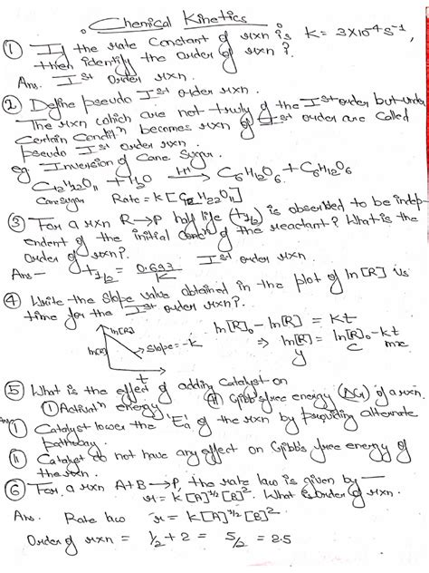 Chemical Kinetics Pyq With Solution Pdf