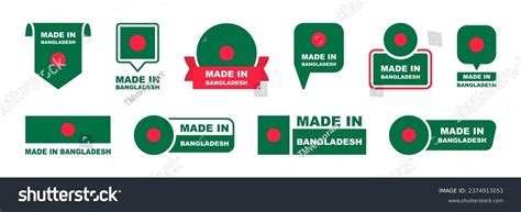 Made Bangladesh Labeling Set Collection Label Stock Vector Royalty