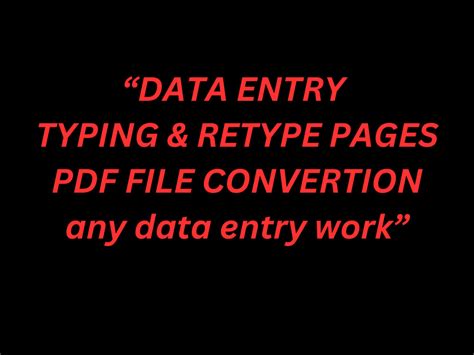 A Professional Data Entryexcel Data Expertpdf Conversiontyping
