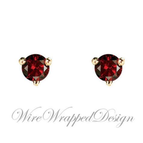 Mens Red Diamond Earrings Etsy