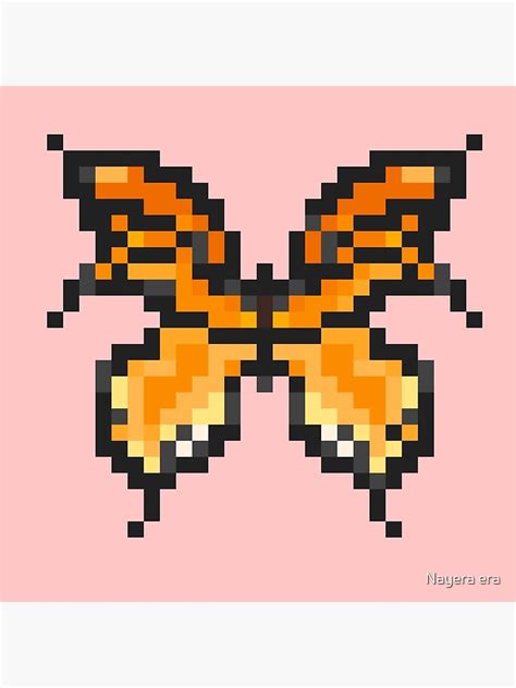 Póster Fea Mariposa Monarca Pixelada De Nayera Khaled Redbubble
