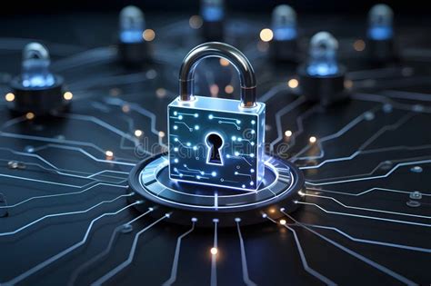 Digital Lock With Cybersecurity And Data Protection Secure Network And Encryption Concept Stock
