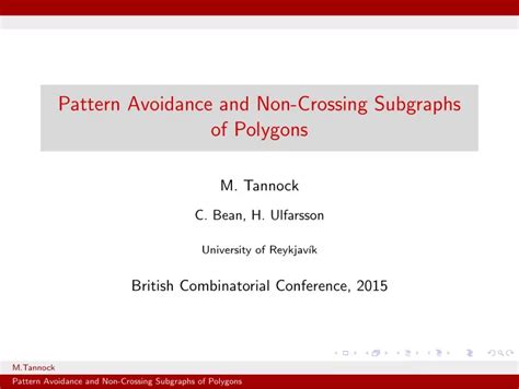 [ppt] pattern avoidance and non crossing subgraphs of polygons m