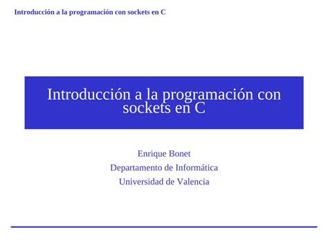 pdf introducción a la programación con sockets en cinformatica uv es